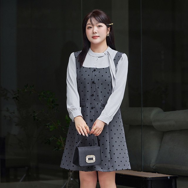 2024 Autumn and Winter New Style Printed Waist A-Line Skirt Covers Flesh and Makes Fat MM Large ...