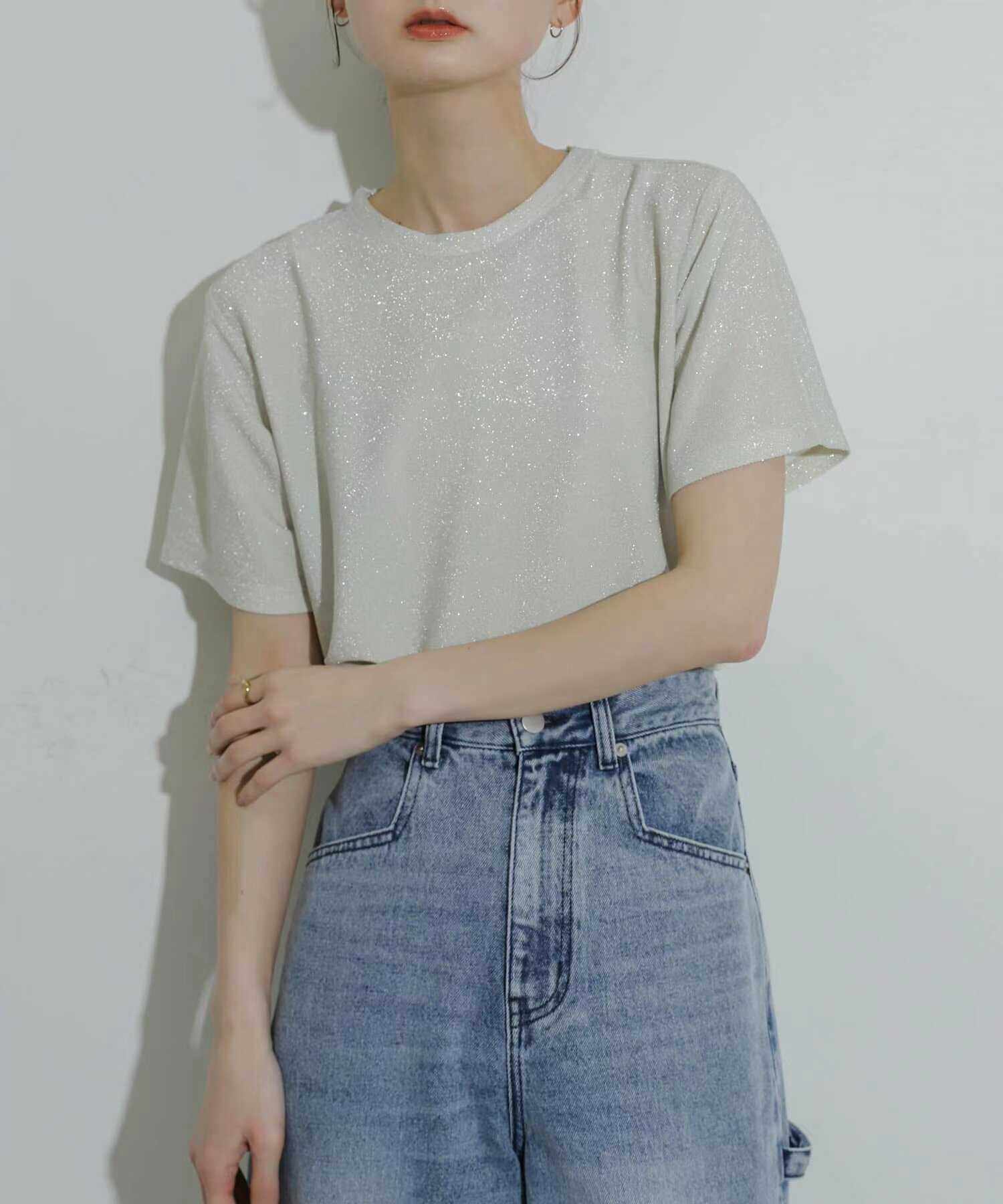 Daily single SENSE OF PLACE round neck solid color simple versatile ...