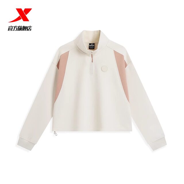 Xtep Sports Sweatshirt Women's Stand Collar Pullover 2024 Autumn New ...
