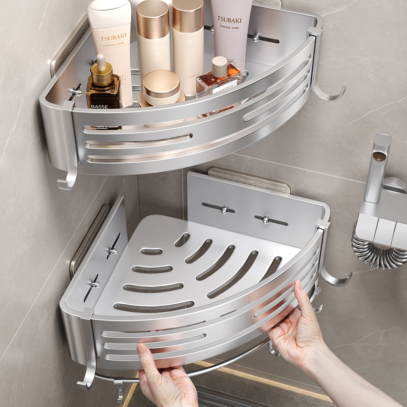 Punch-Free Bathroom Wall-Mounted Storage Rack