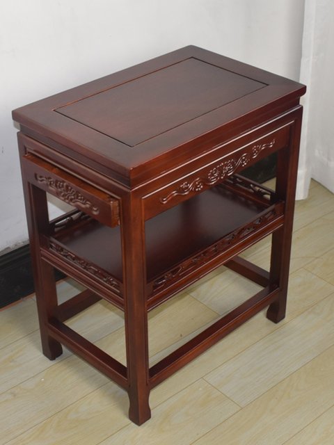 Solid wood sofa side table with drawer Chinese corner table living room ...