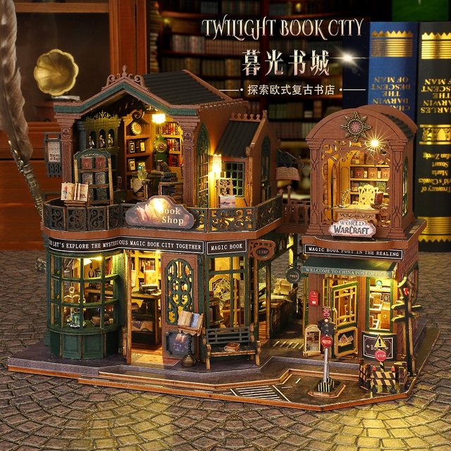 Handmade diy cabin Twilight Bookstore mini bookstore small house ...
