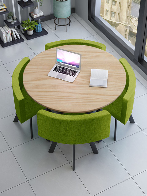 Simple reception table and chair combination negotiation table shop ...