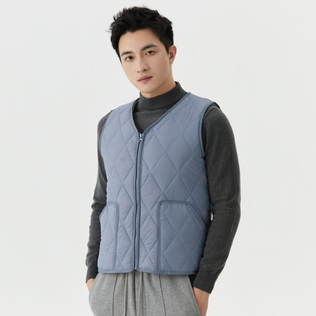 Men's down cotton vest warming the vest wearing teenager thin slim -fit, velvet thickened short ...