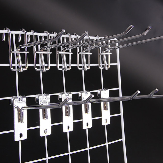 Supermarket shelf mesh hook electroplated wire mesh hook double line ...