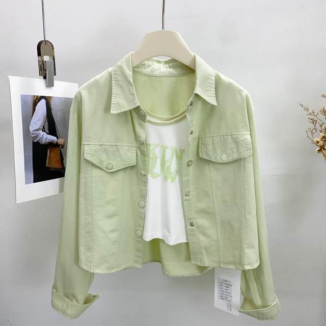 Angola Red retro design long -sleeved jacket shirt new loose short ...