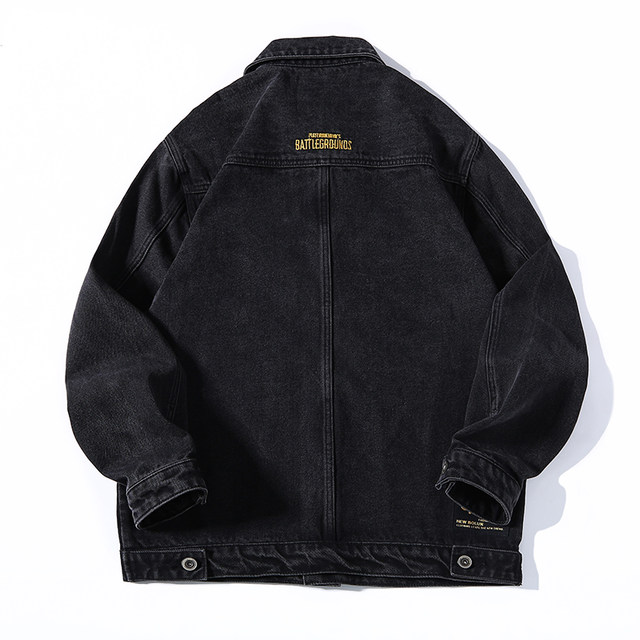 Plus size men's denim jacket loose plus fat plus men's jacket fat man ...