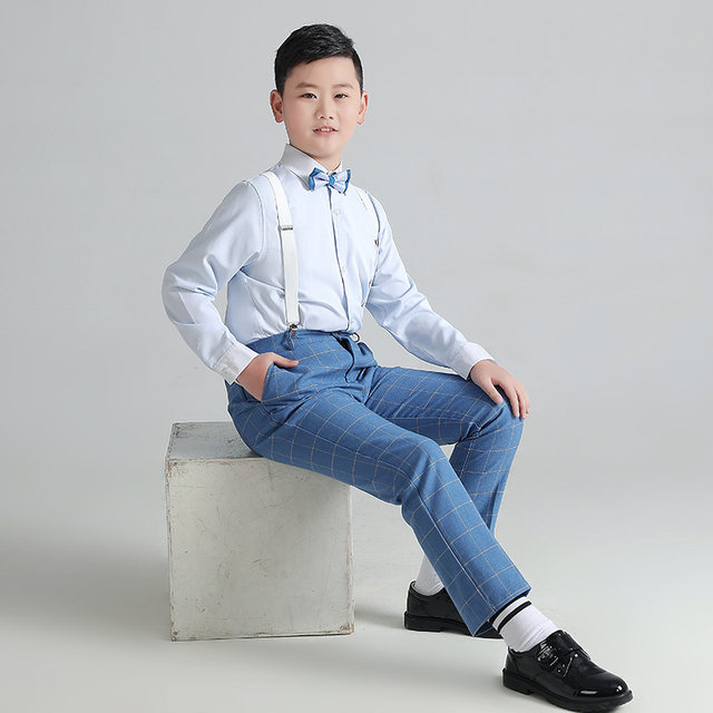Fat boy short-sleeved dress summer small suit suit boy host baby ...