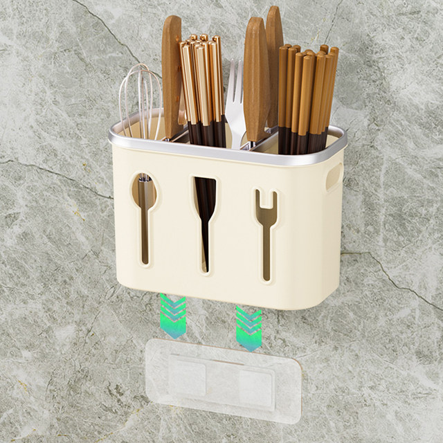 Chopsticks basket rack wall-mounted no punching drain chopsticks cage ...