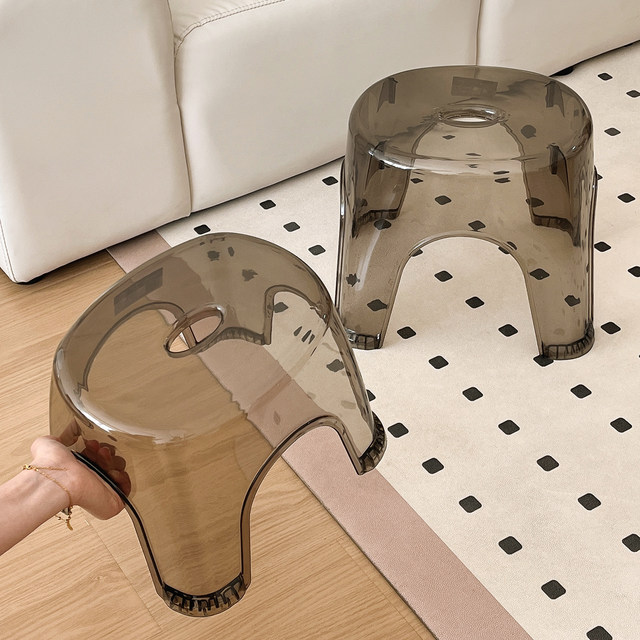 Acrylic small stool transparent shoe changing stool creative living ...