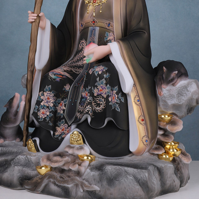 Kangsheng Black Mother God Statue, White Marble, Northeast Dharma ...