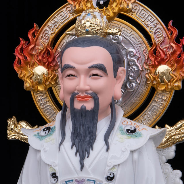 Kangsheng Sanqing Taoist statue resin moral origin spiritual treasure ...