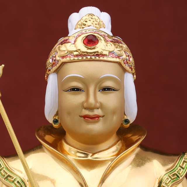 Pure copper painted Lishan Old Mother Goddess Statue Home Buddha Statue ...