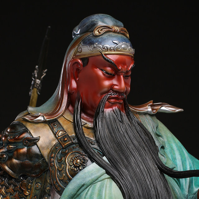 Guan Gong copper statue of pure bronze station Guan Ergong Guan Yu ...