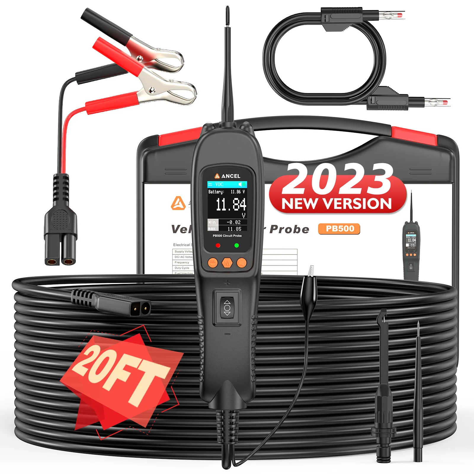 Ancel PB500 12V/24V Circuit Probe Tester - Car Power Inspection Tool