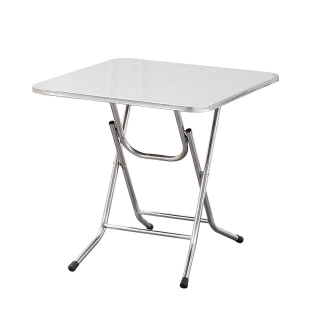 Stainless steel square table folding dining table home simple dining ...
