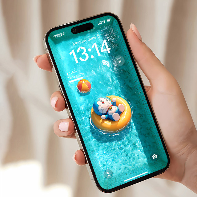 Mobile wallpaper Doraemon mobile phone swimming pool summer 3D swimming ...