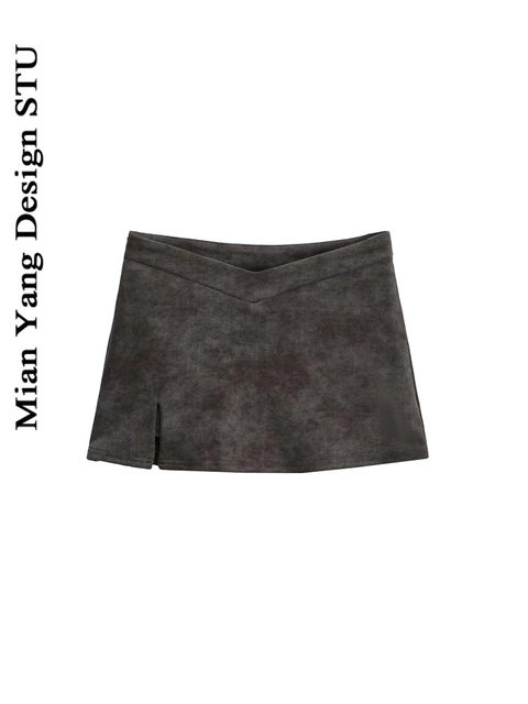 Mianyang Street Hot Girl V -shaped waist bag hip split skirt Retro ...