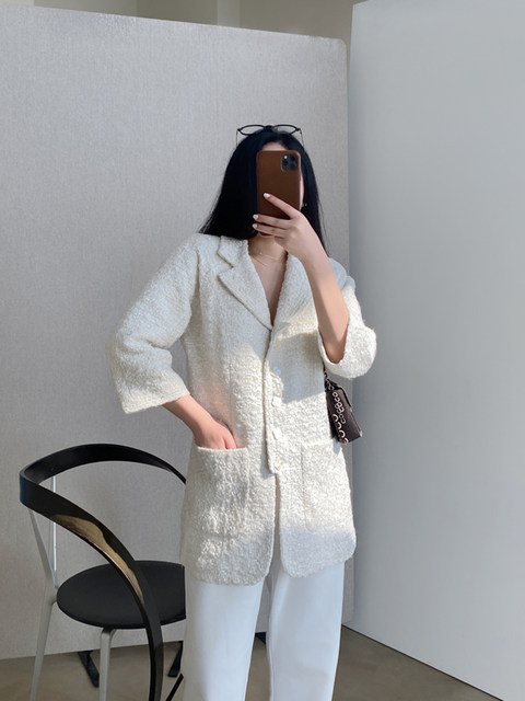 CASA162 collection line British LINTON black label off-white tweed ...