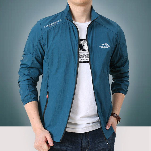Sunscreen clothing ice silk quick-drying summer thin jacket men's stand ...