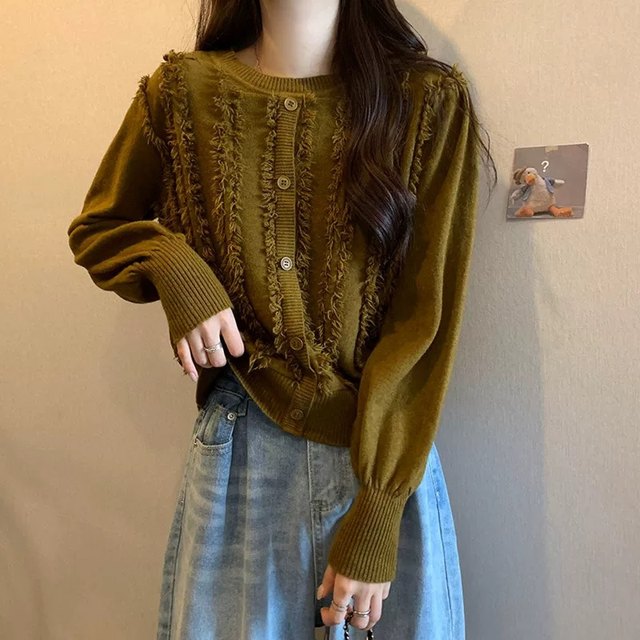 2023 new wool blended special knitted sweater, wool long-sleeved top ...