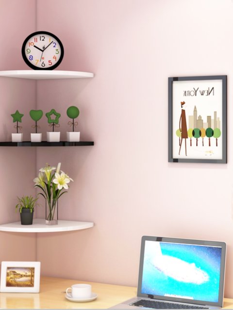 Corner Shelf for Bedroom Decoration, No-Drill Partition Wall-Mounted ...