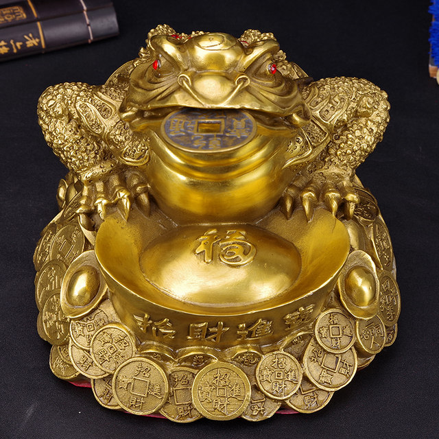 Pure copper golden toad ornaments, lucky toad seven-star array, golden ...