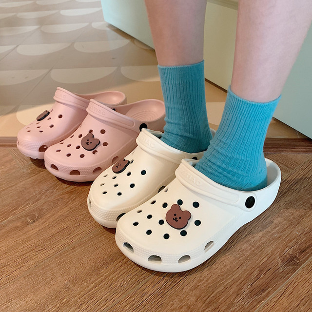 Thin strips of Croc Shoes Women's ins trend non-slip cute girl's heart ...