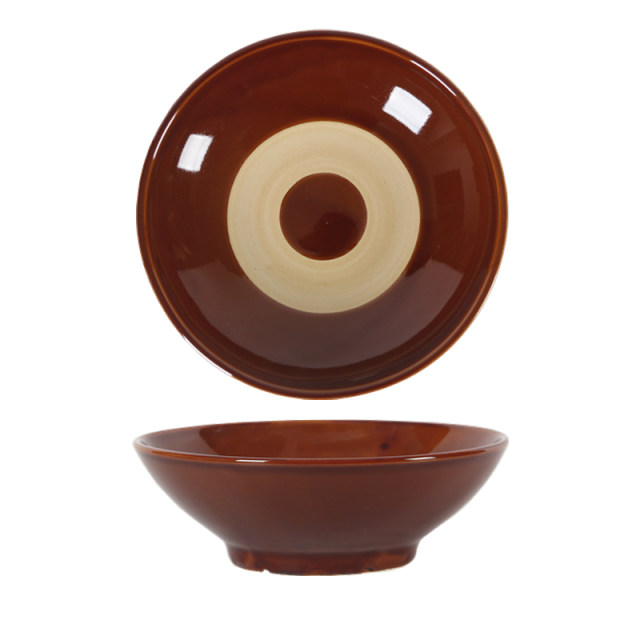 Retro full-glazed high-quality clay bowl with meat and steamed bowl ...