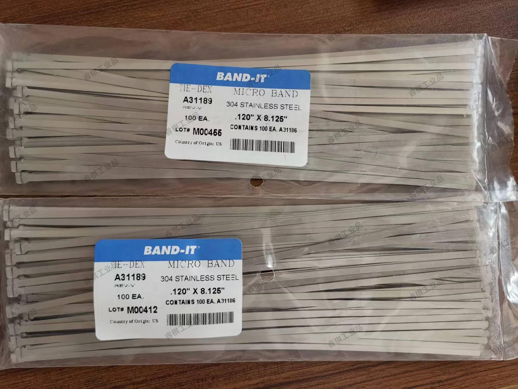 BAND-IT A31189 304不锈钢扎带 0.12in*8.1in 100条/包-淘宝网