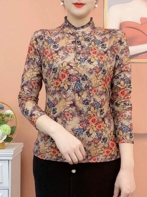 2024 autumn and winter velvet bottoming shirt for women, fashionable ...