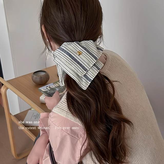 French retro striped square large intestine square scarf blogger same ...