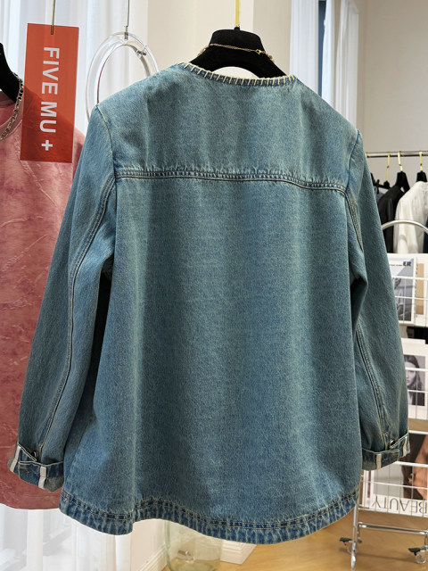 High-end temperament and celebrity chic heavy-work retro round neck ...