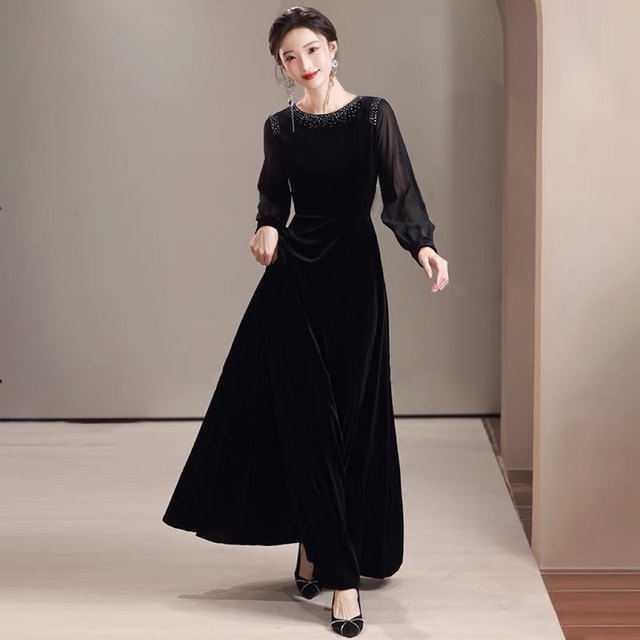 Chorus black conductor uniform performance long evening dress dress ...