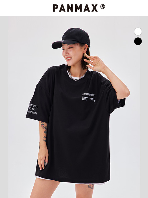 PANMAX trendy brand large size men's clothing 2025 summer new national trend printed American ...