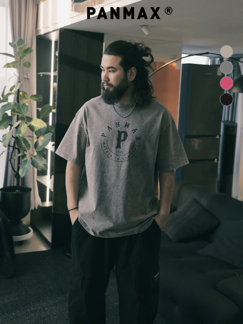 PANMAX trendy brand large size men's clothing 2025 summer new letter ...