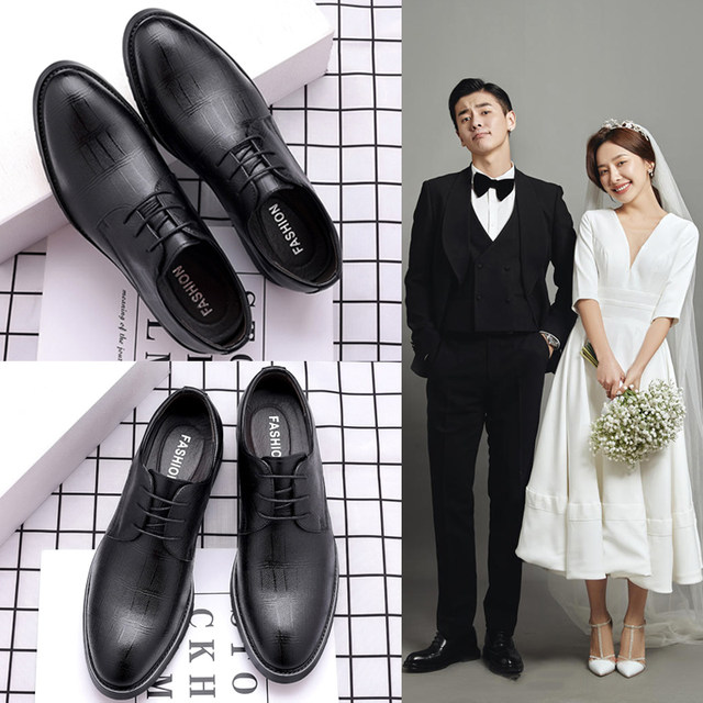 2025 Groom wedding wedding photos, giged shoes, increase men's British ...
