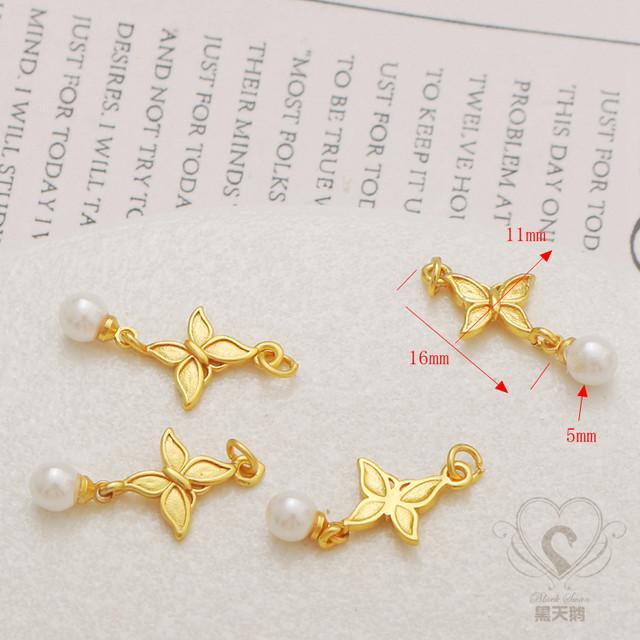 18K ancient gold color-preserving cherry blossom peach blossom matte ...