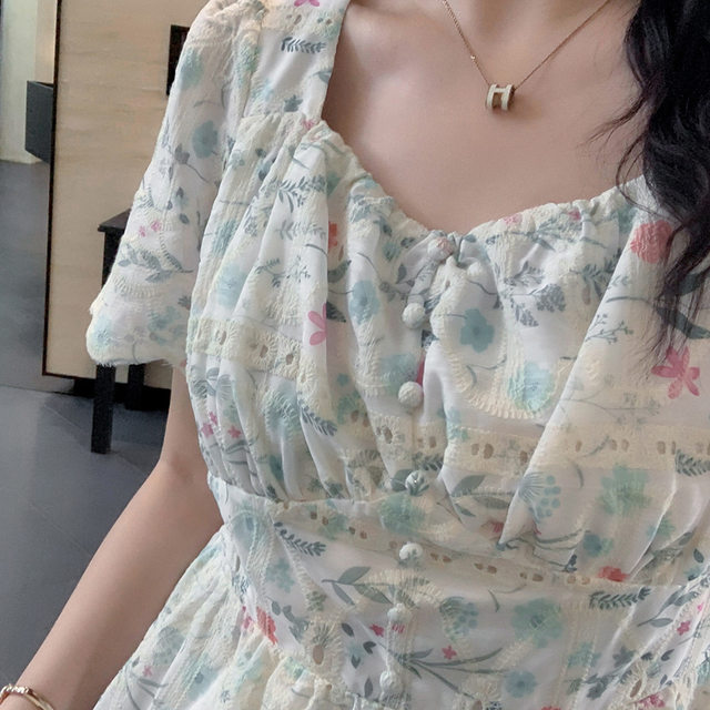 2024 Micro Fat Large Dress Dress Summer New Fat MM French Fang Ling ...