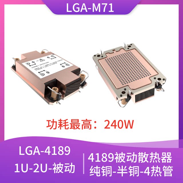 Leopard 1U passive fanless CPU computer radiator Intel 4189 pure copper ...