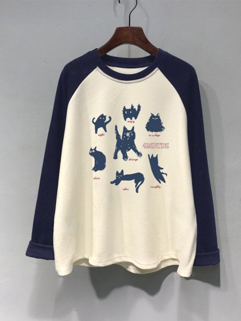 Autumn and winter pure cotton base shirt for women contrasting color ...