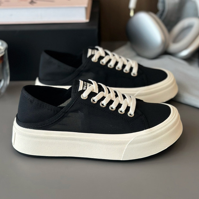 Thick sole mango head mesh panel shoes women's shoes 2024 summer new ...