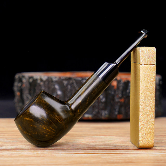Heather wood pipe men's handmade solid wood straight handle Little ...