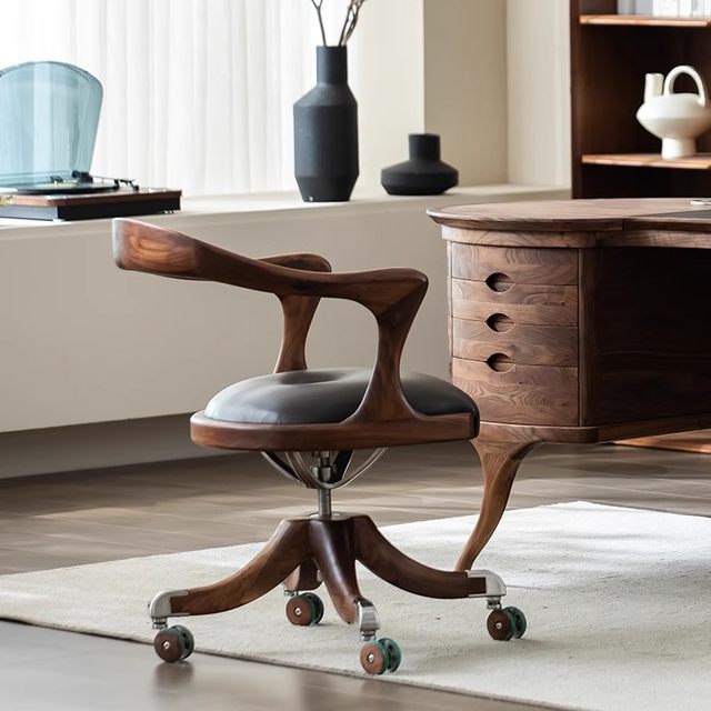 Malo North American black walnut office chair solid wood computer chair ...