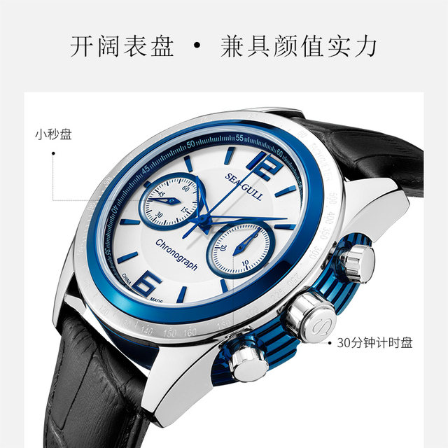 Genuine Seagull Watch Men's Multifunctional Chronograph Casual ...