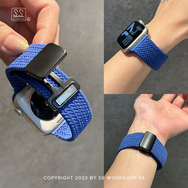 Summer new blue woven sports magnetic IWATCH watch with high -level ...