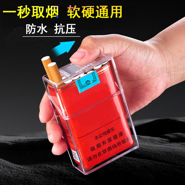 Transparent cigarette box of 20 cigarettes with flip-top thickened anti ...