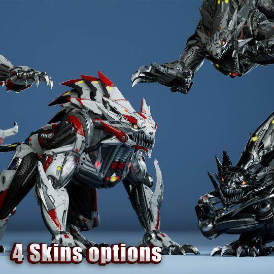 UE5 Unreal 5Sci-FiHellCat game sci-fi BOSS mechanical hellcat character with animation