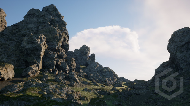 UE5 Unreal 5Rockpack016 large -sized boulder rock props model