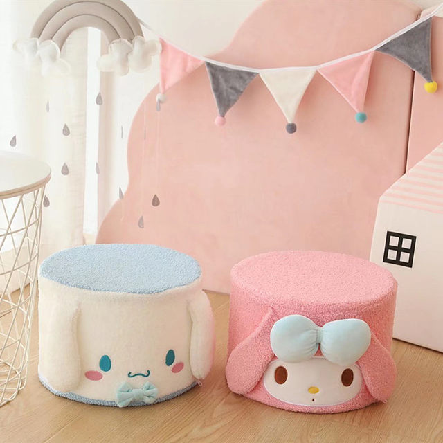 Girl's Heart Melody Cinnamon Dog Kuromi Cute Round Stool Changing Shoe ...
